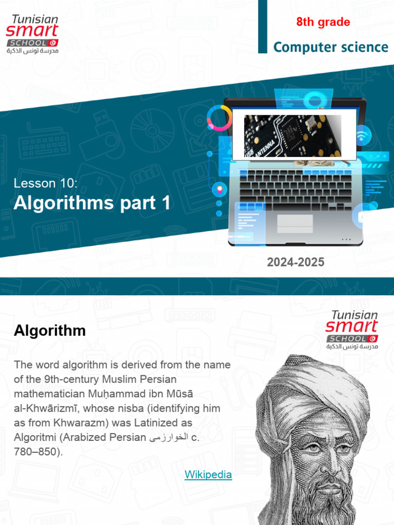 8th Grade - Lesson 10 - Algorithms - Part 1 - PDF - 24 25 | PDF | Random Access Memory | Input ...