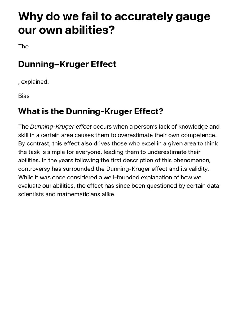 Dunning-Kruger Effect - The Decision Lab | PDF | Cognitive Psychology ...