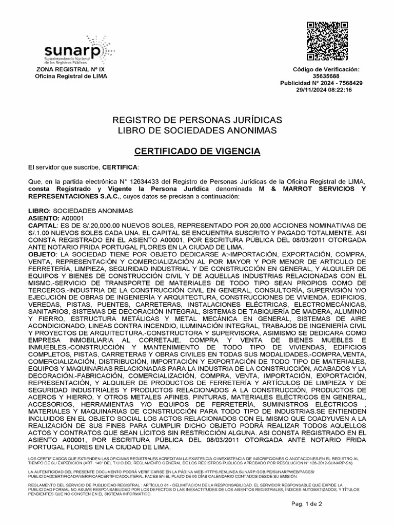 Vigencia Poder - M Marrot 29.11.2024... | PDF