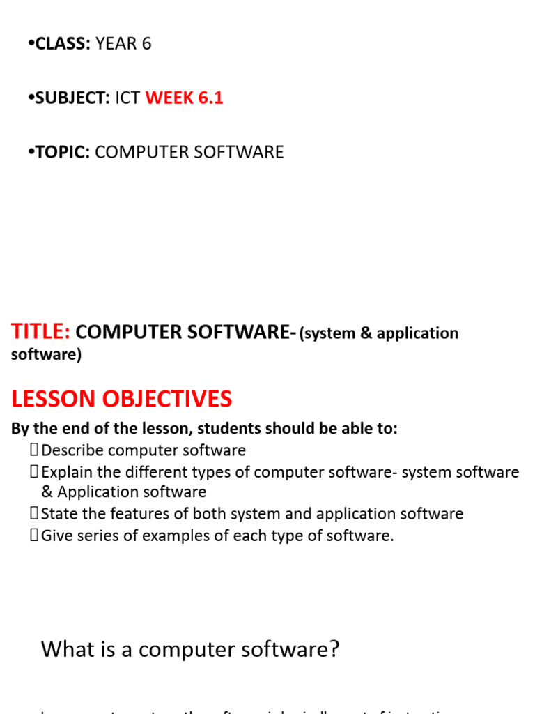 Types of Computer Software Explained | PDF