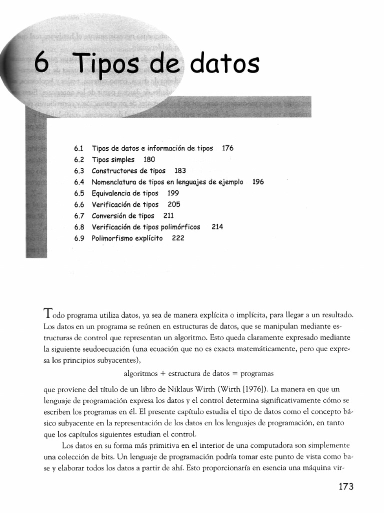 173-236 - Cap. 6 - Tipos de Datos | PDF