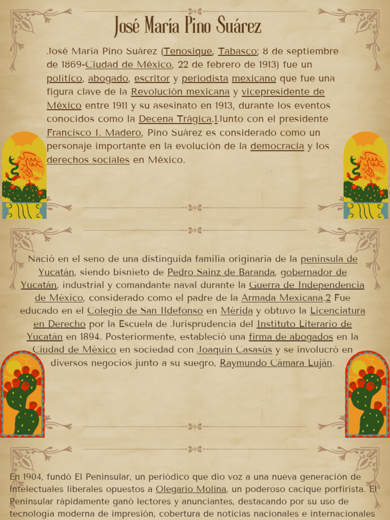 José María Pino Suárez: Clave en la Revolución | PDF