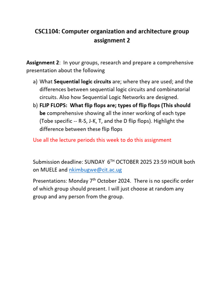 Assignment 2-Sequential Logic Circuits | PDF
