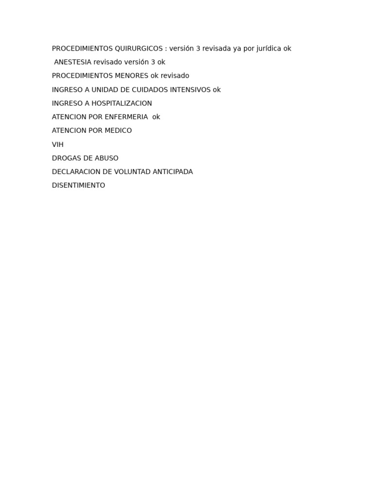 Consentimientos Revisados | PDF