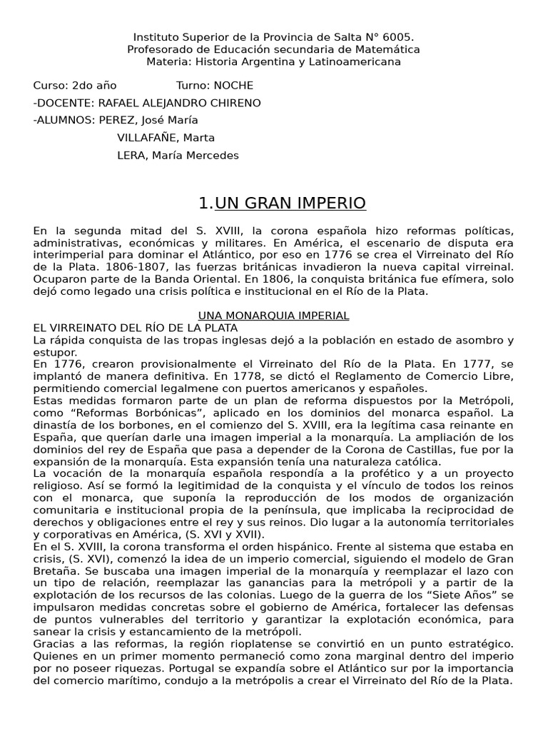 Hist TP 3 | PDF | Imperio español | Colonialismo