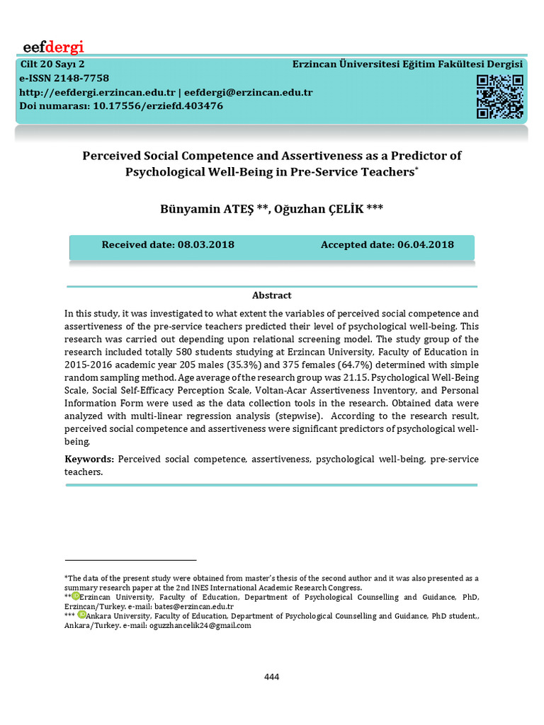 11 Assertiveness, Social Anxiety & overall well-beingf | PDF