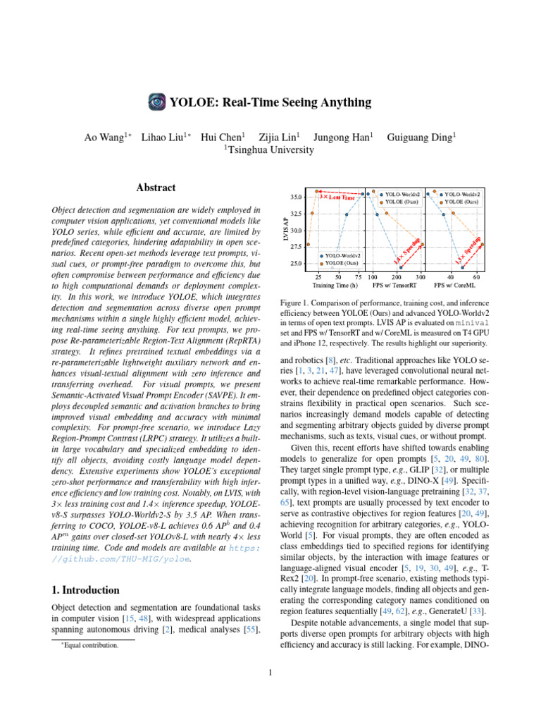 YOLOE: Real-Time Seeing Anything: Ao Wang Lihao Liu Hui Chen Zijia Lin ...