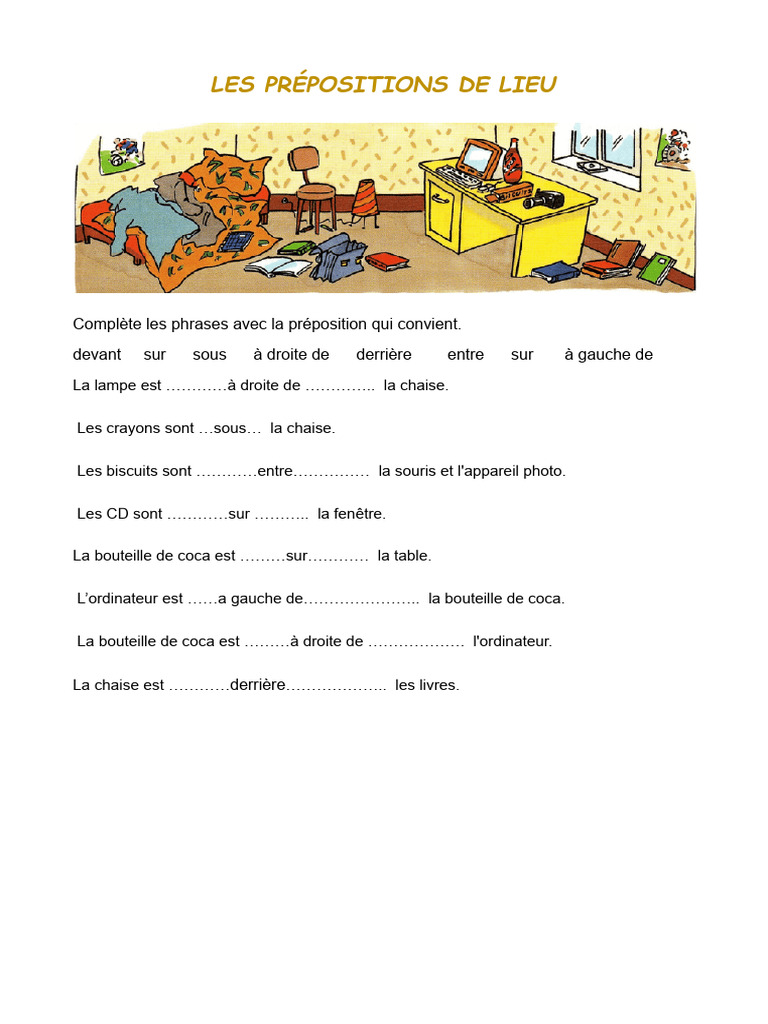 Prépositions de lieu en français | PDF