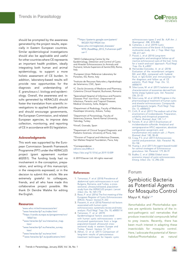Symbiotic Bacteria As Potential Agents For Mosquito - 2020 - Trends in ...