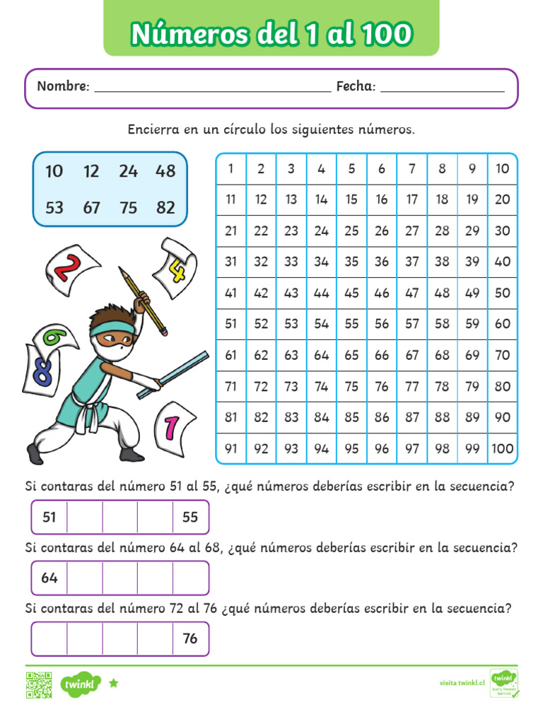 Actividades de conteo del 1 al 100 | PDF