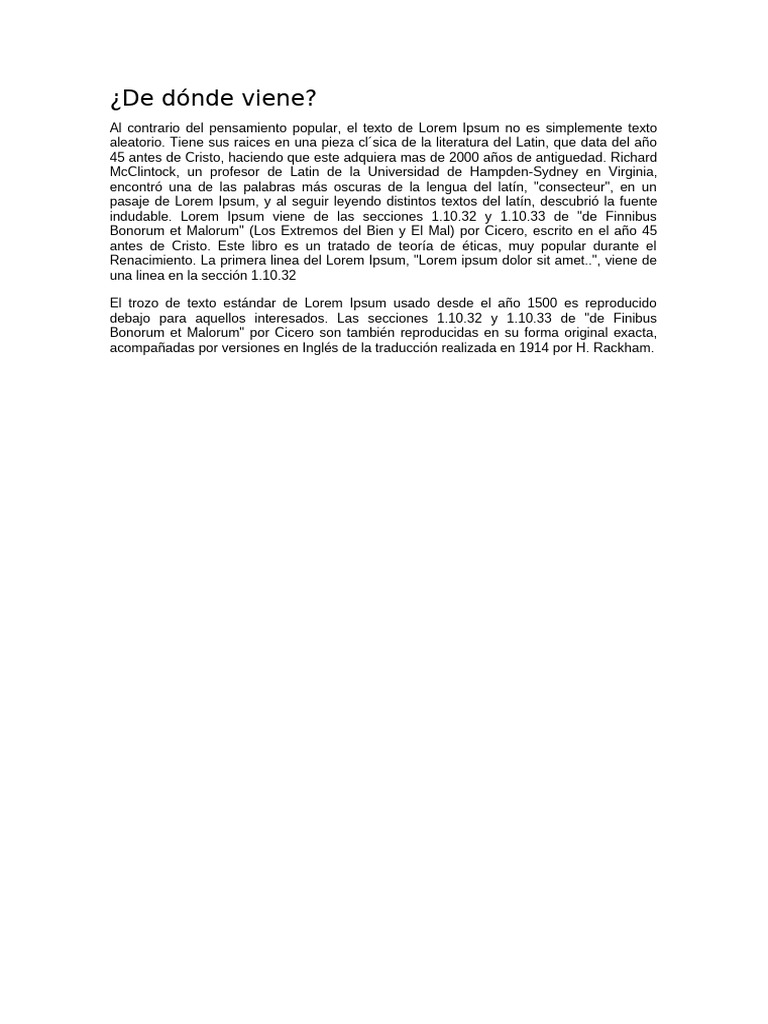 De Dónde Viene | PDF