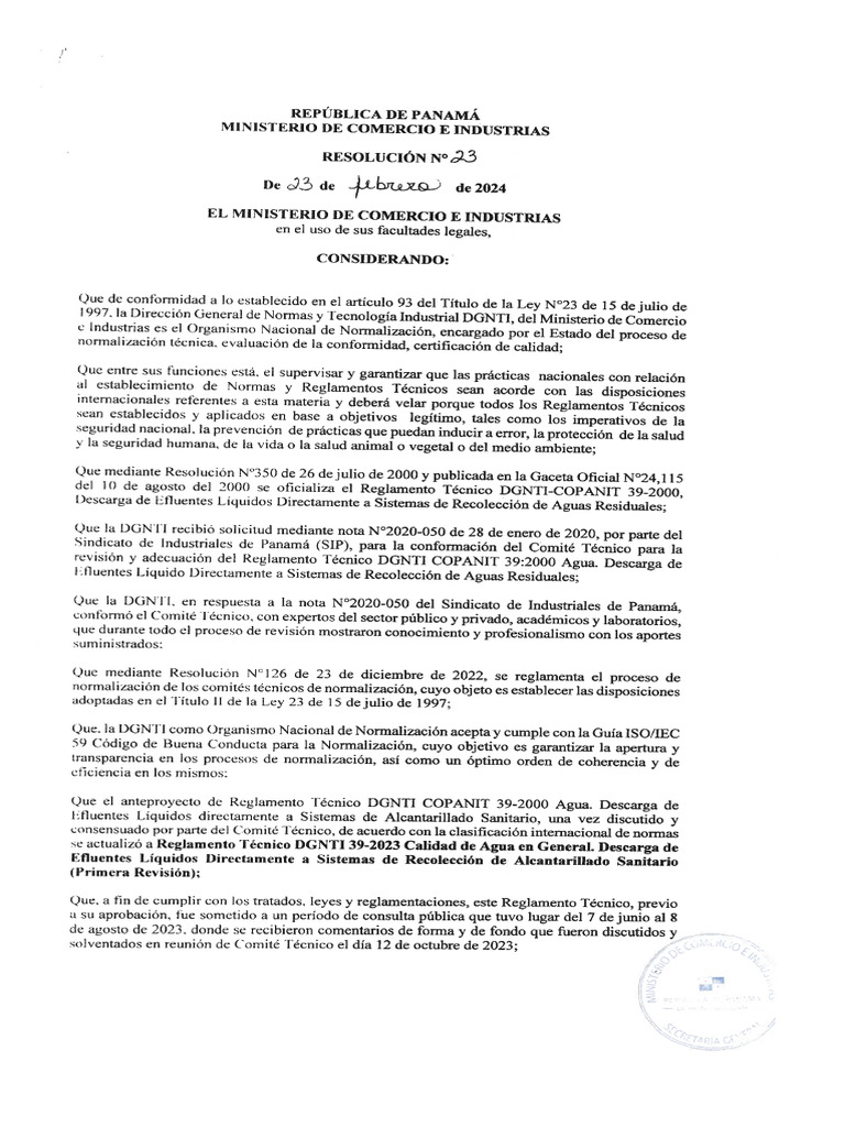 Copanit 39-2023: Gaceta Oficial | PDF