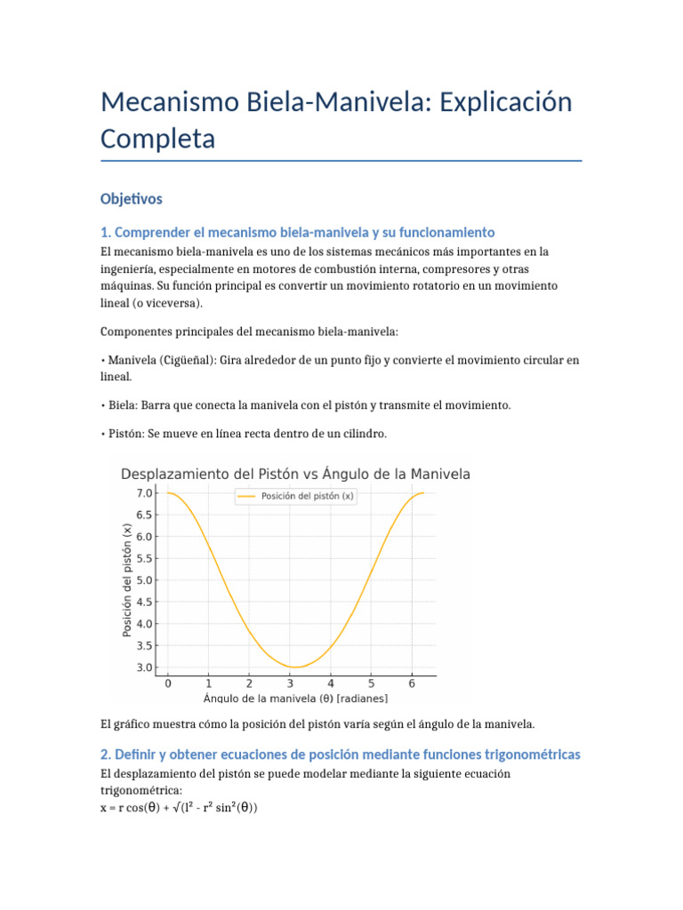 Mecanismo Biela Manivela Detallado | PDF