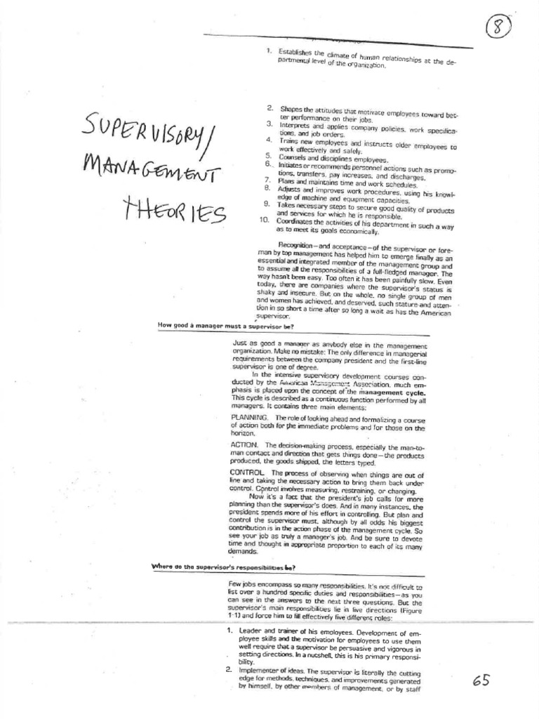 M&S11 Supervisory MGMT Theories | PDF