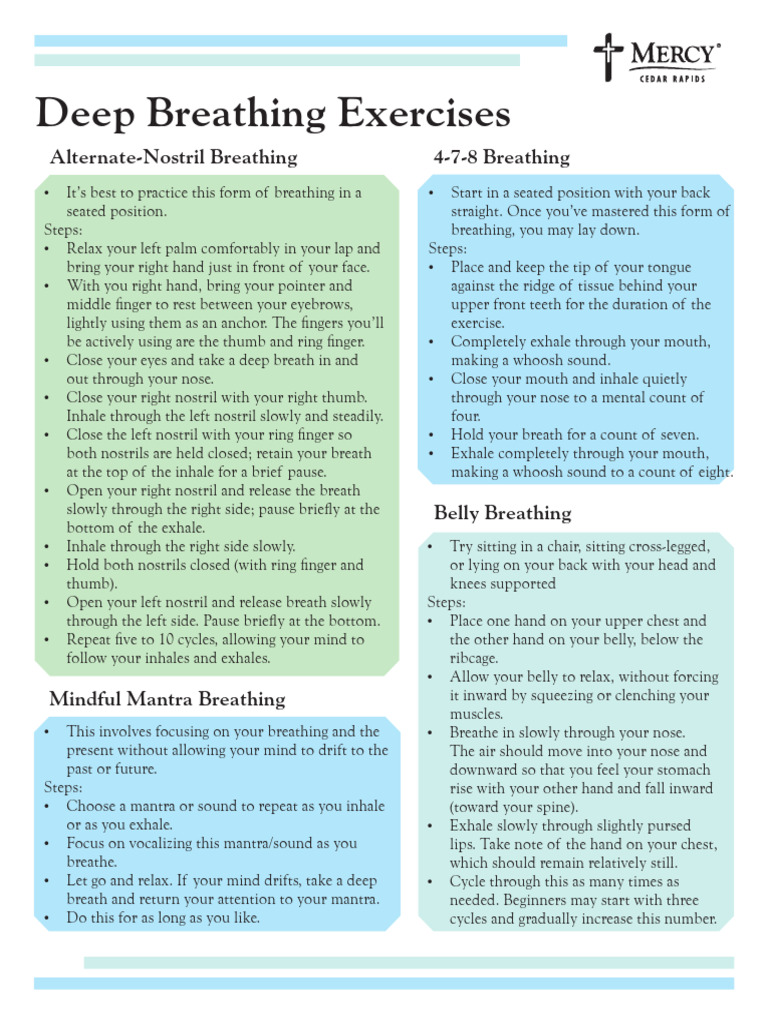 5Deep breathing exercises | PDF | Breathing | Exhalation