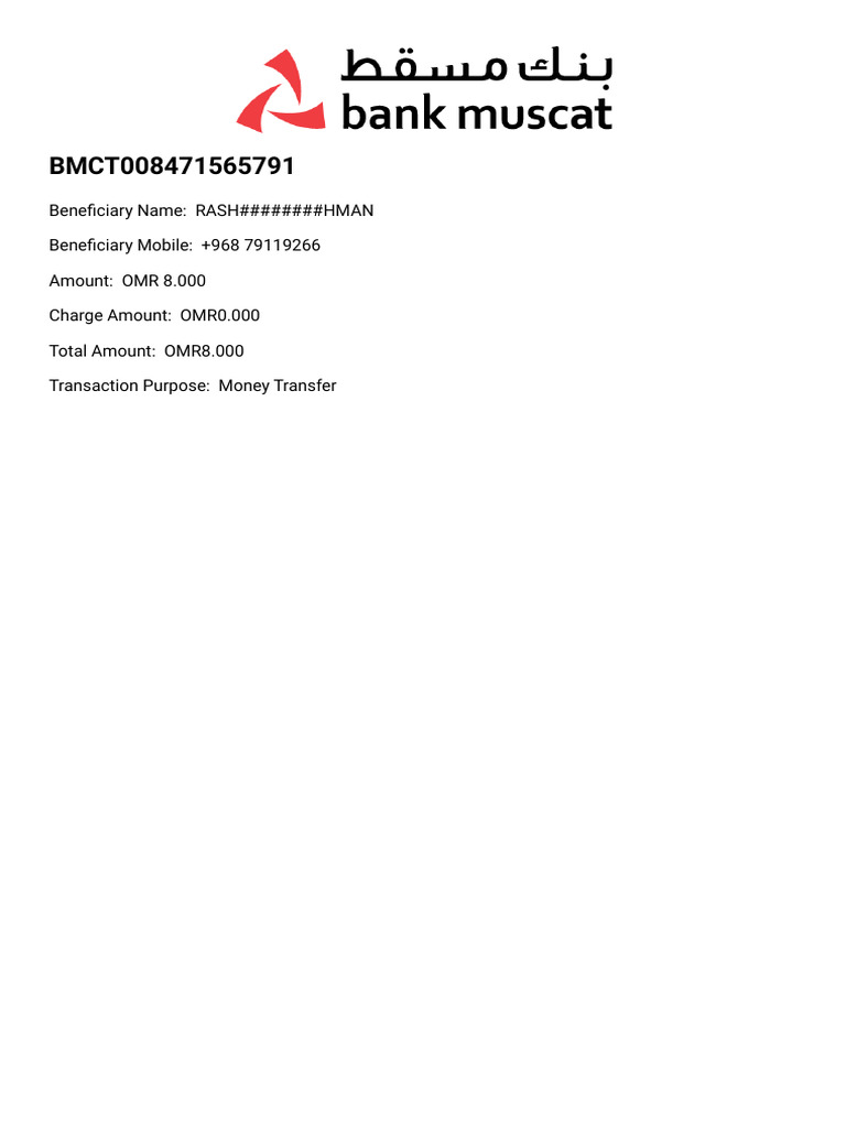 BankMuscatReceipt 9 | PDF