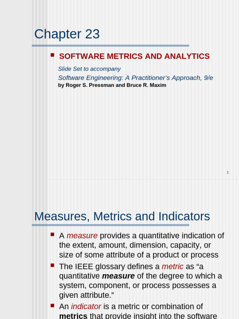 Software Engineering by Pressman in Short Main Keywords Ch23 | PDF | Performance Indicator ...