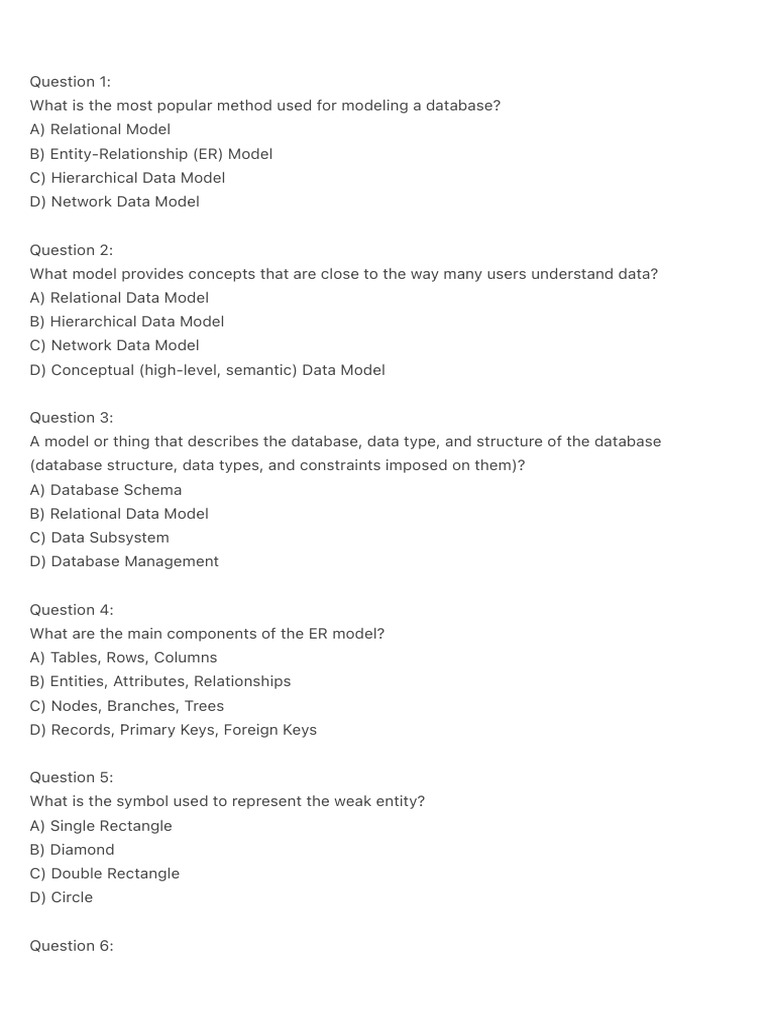 اختبار للمراجعة ⁩ | PDF | Databases | Relational Model