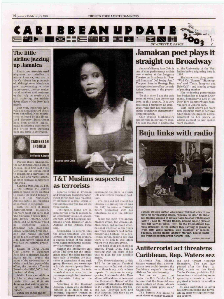 Jamaican Poet Plays It Straight On Broadway | PDF
