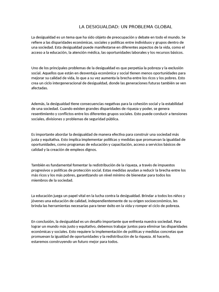 La Desigualdad | PDF