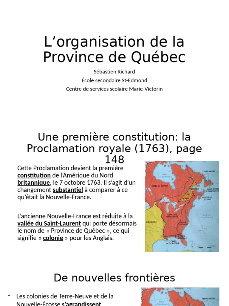 Organisation politique de la Province de Québec | PDF | Canada | Québec