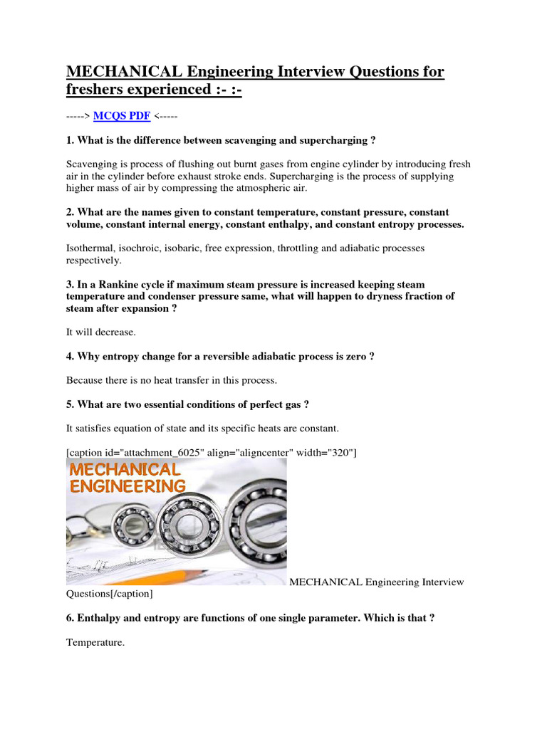 Google Mechanical Engineering Interview Questions | PDF