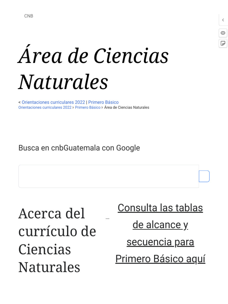 Área de Ciencias Naturales - CNB | PDF