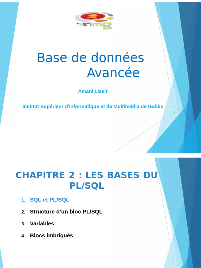chapitre 2+3+4 (1) | PDF | SQL | PL/SQL