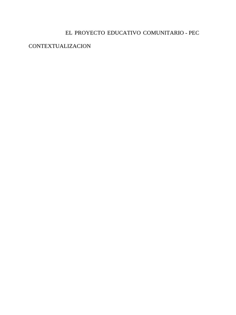 Proyecto Educativo Comunitario - Octavo | PDF