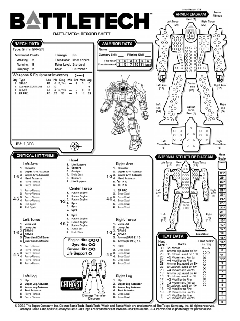 Griffin GRF-2N | PDF | Battle Tech