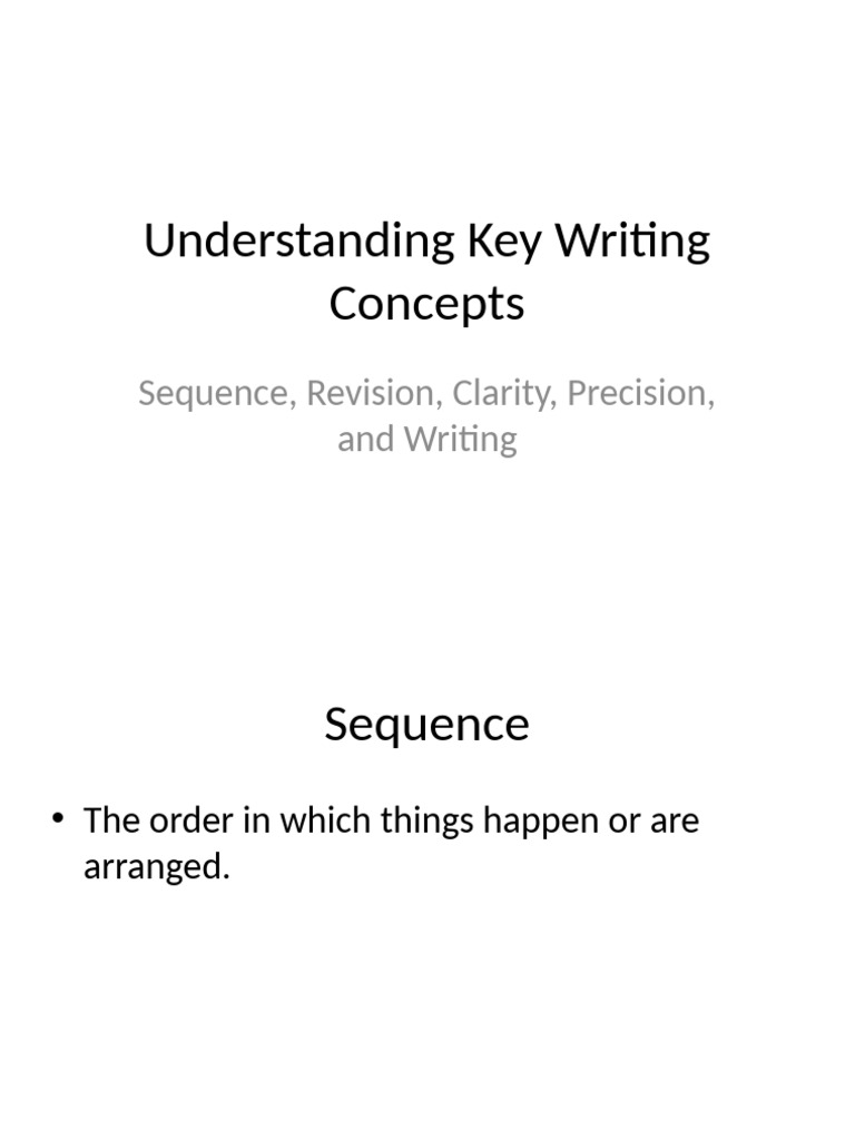 Writing Concepts Activity | PDF