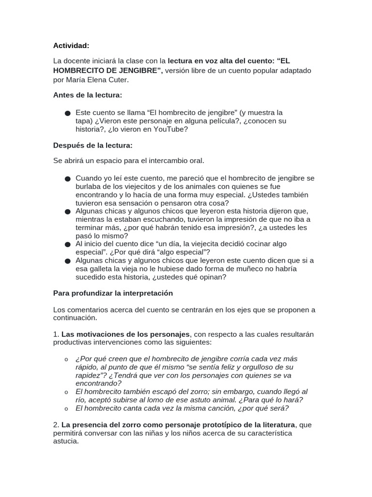 El Hombrecito de Jengibre | PDF