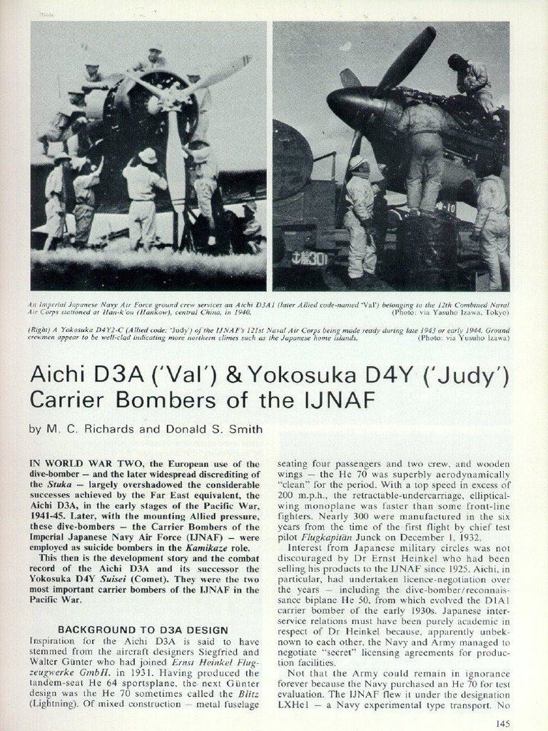 Profile 241 The Aichi D3A Val & Yokosuka D4Y Judy | PDF