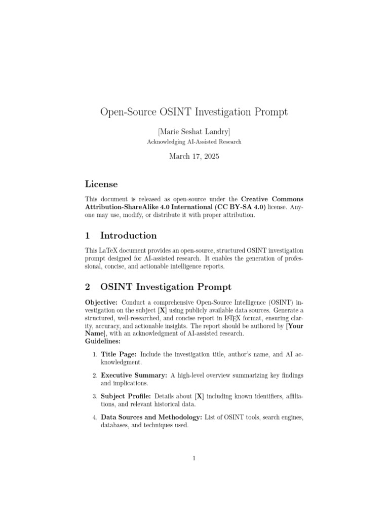 Open-Source OSINT Investigation Guide | PDF