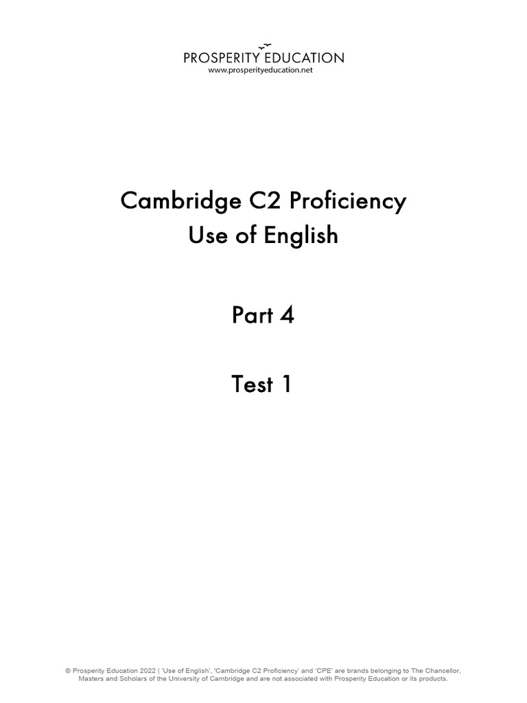 English Master C2 - Test 1 | PDF