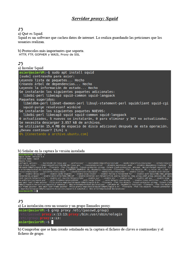 Squid Conf | PDF | Servidor proxy | sistema de nombres de dominio