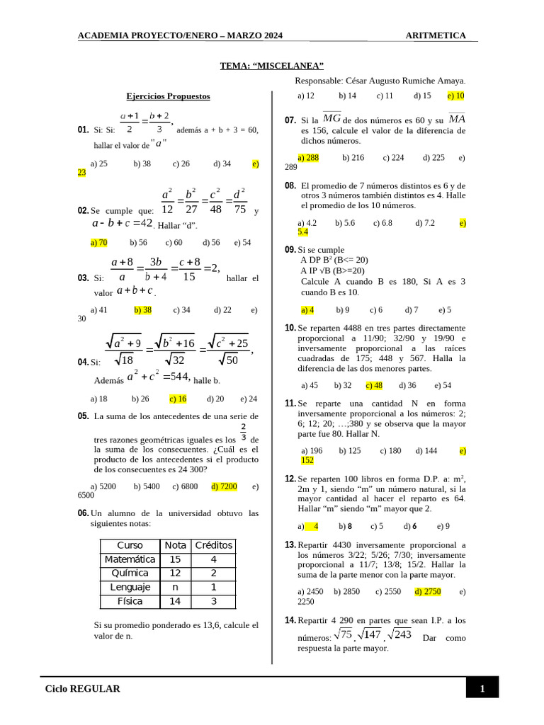 Algebra - Miscelanea | PDF