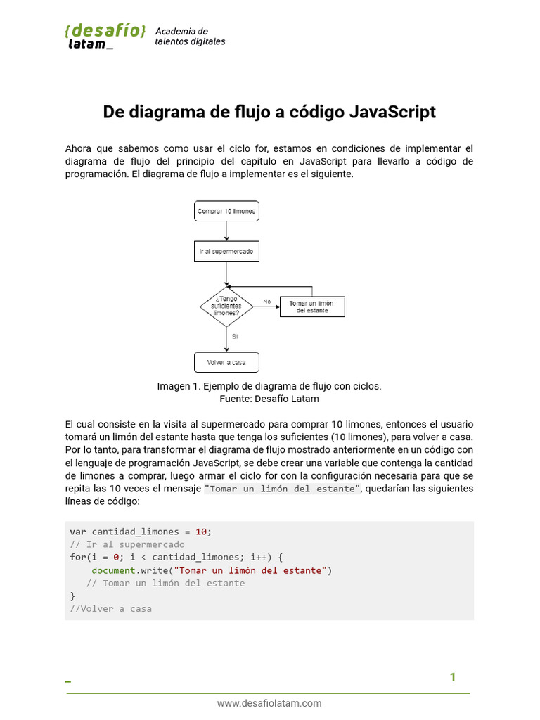 Material Apoyo Lectura - de Diagrama de Flujo A Código JavaScript | PDF