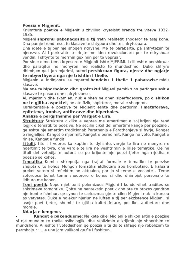 Poezia e Migjenit | PDF