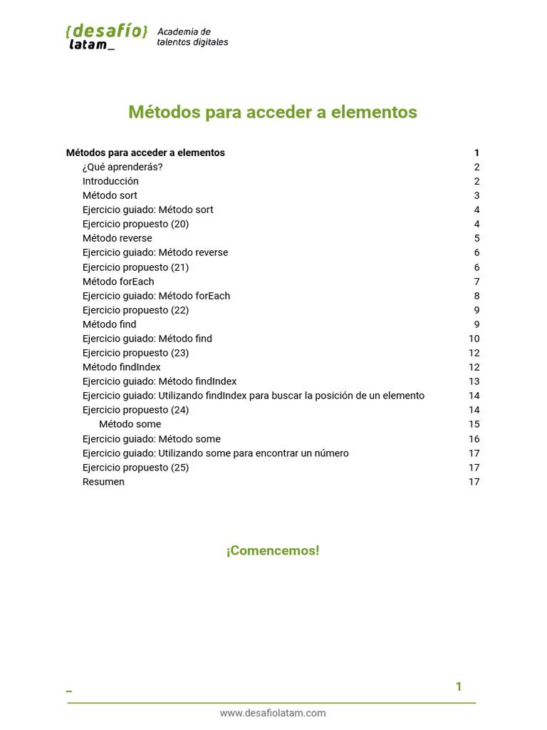 Lectura 7 - Métodos para acceder a elementos | PDF | Script Java | Programación de computadoras