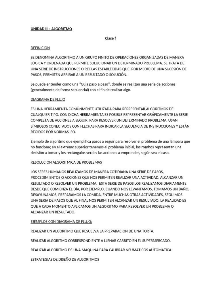 UNIDAD 3 Algoritmo | PDF | Algoritmos | Programa de computadora