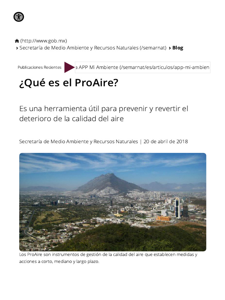 ¿Qué Es El ProAire - Secretaría de Medio Ambiente y Recursos Naturales ...