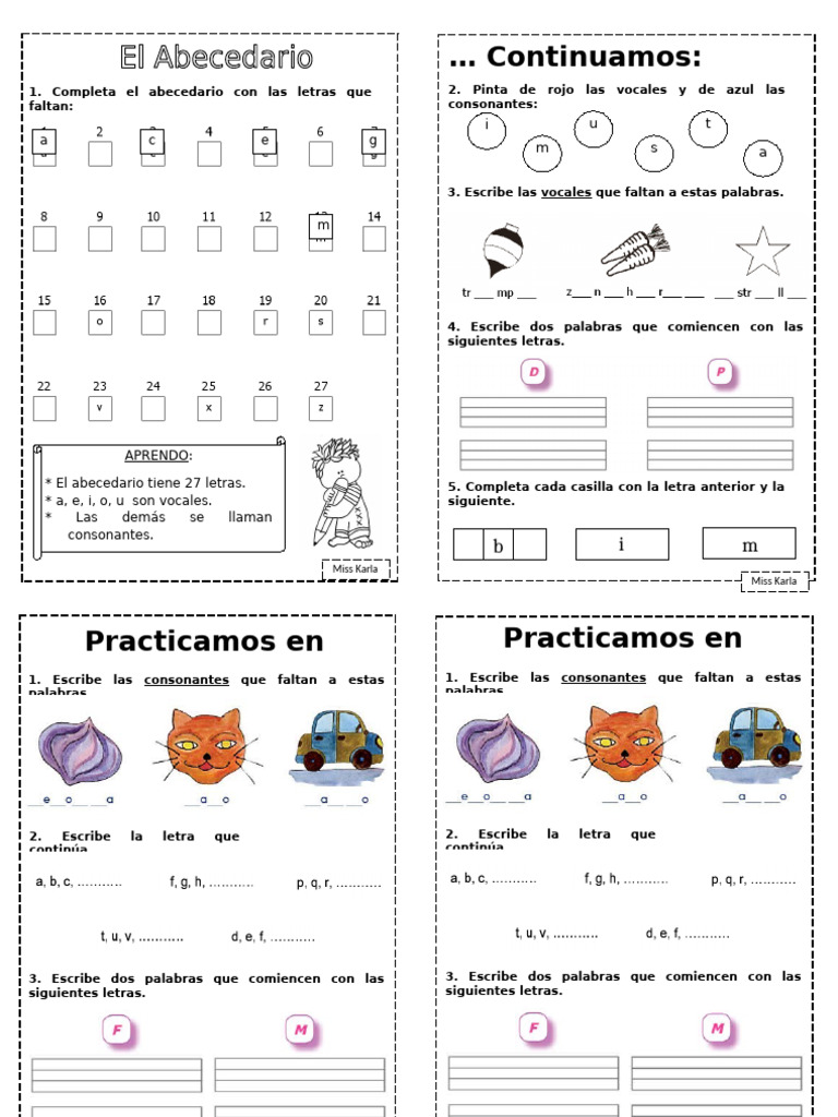 Fichas De Lectoescritura Trabaja El Abecedario Exercice Maternelle