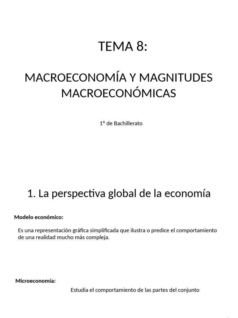 Tema 8 - Presentacion - Macroeconomia y Magnitudes Macroeconomicas Segun Libro de SM (1) | PDF ...
