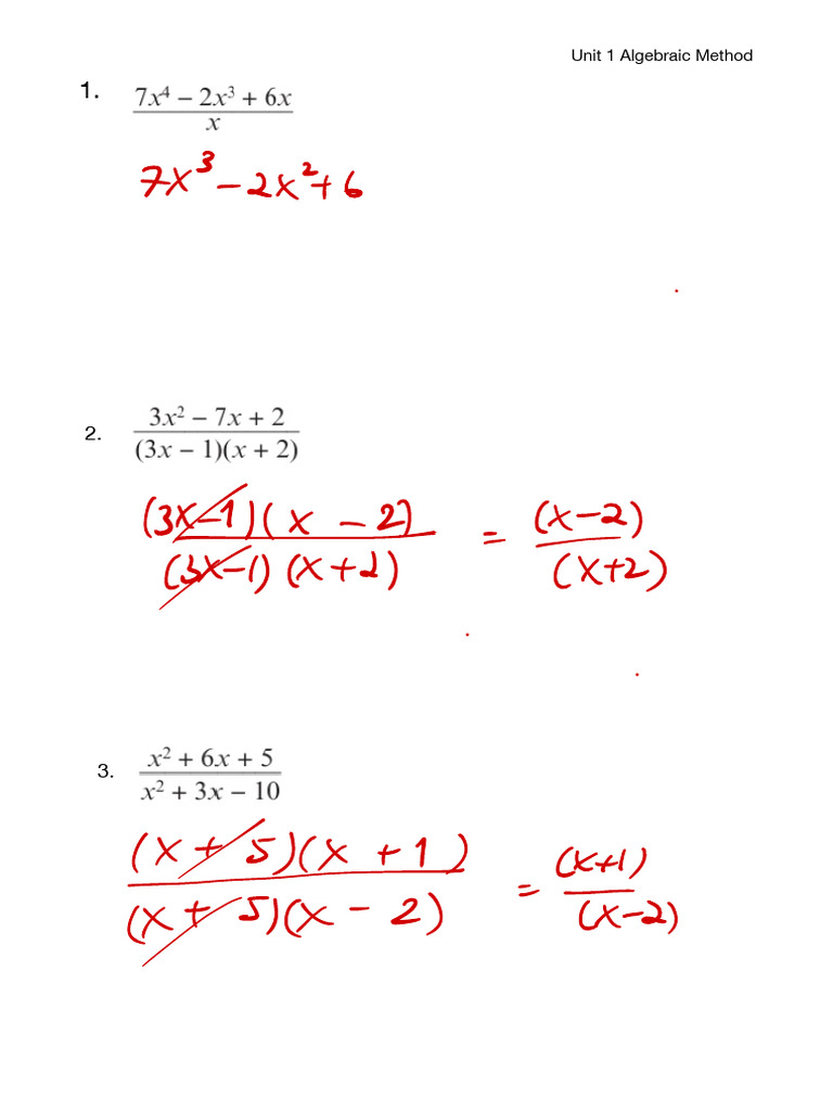 Algebraic Methods in Unit 1 | PDF | Algebra | Mathematics