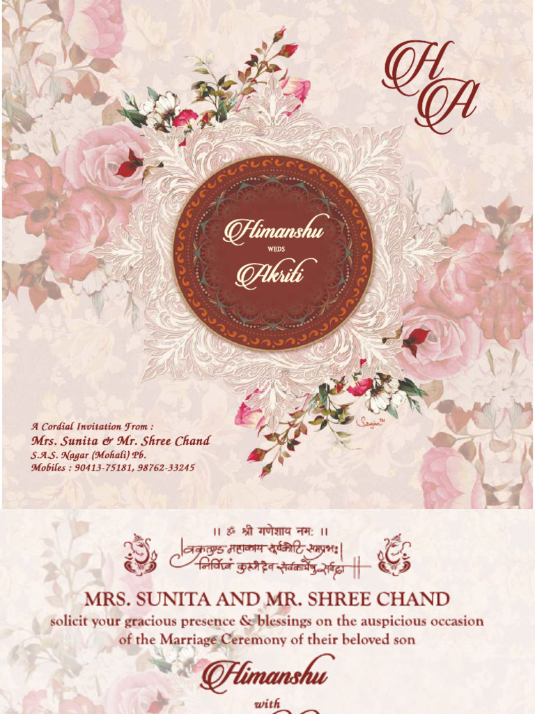 Wed Eng Himanshu With Akriti | PDF