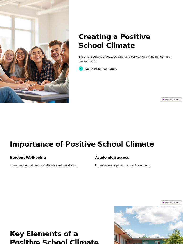 Creating A Positive School Climate | PDF