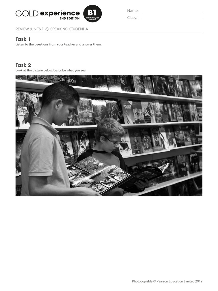B1 Speaking Review: Units 1-3 Tasks | PDF