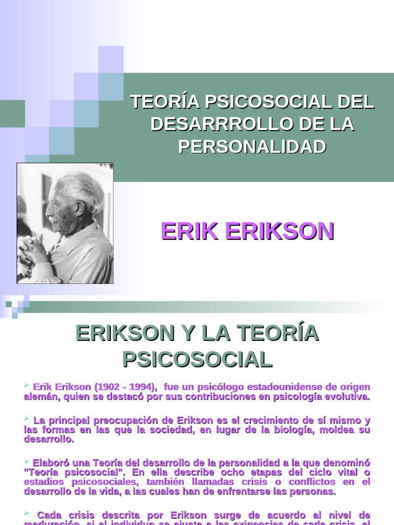Erik Erikson | PDF | Adultos | Conceptos psicologicos