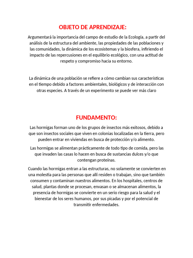 Nueva Practica 2 | PDF | Alimentos | Hormiga